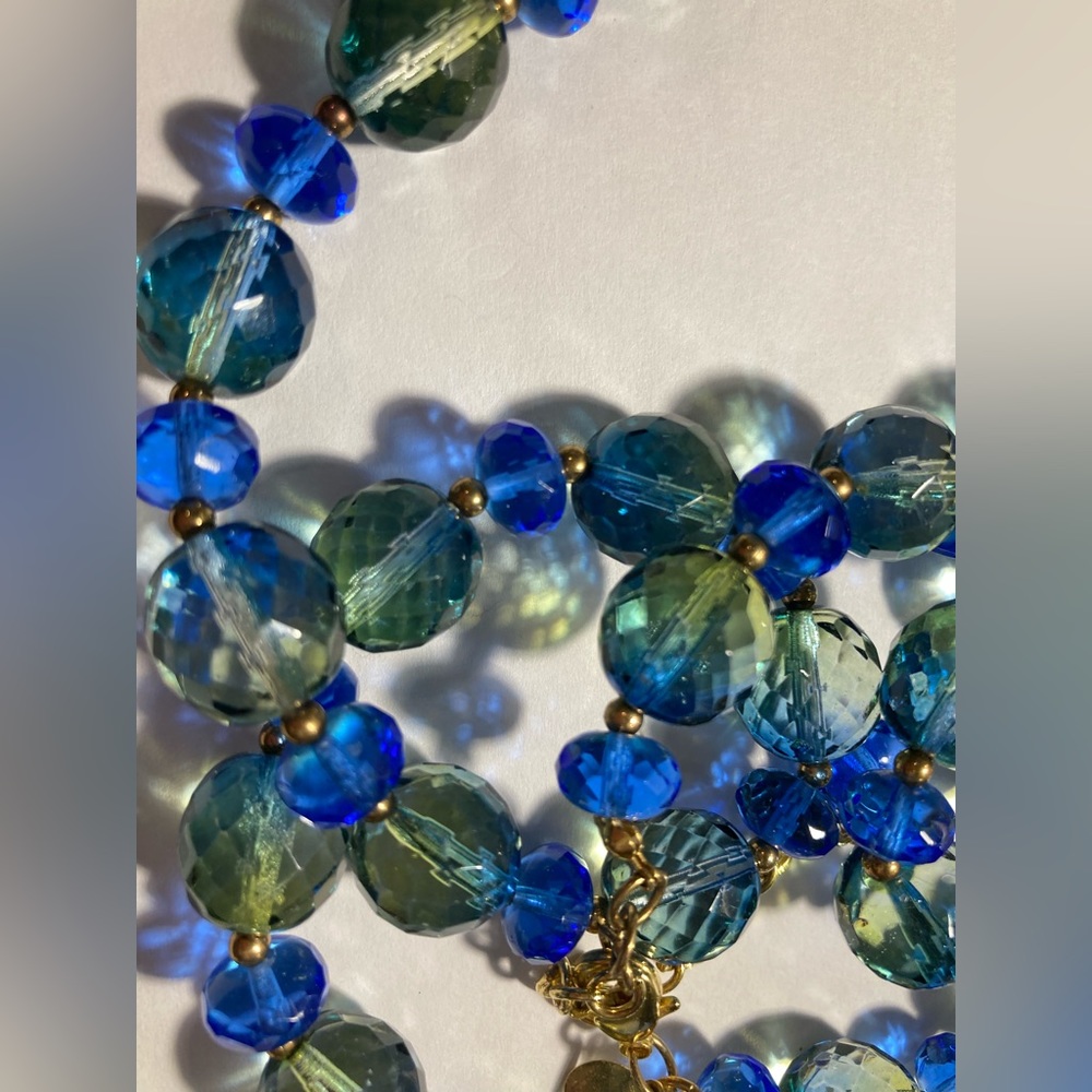 Joan Rivers Blue And Green Faceted Czech Crystal Bead… - Gem